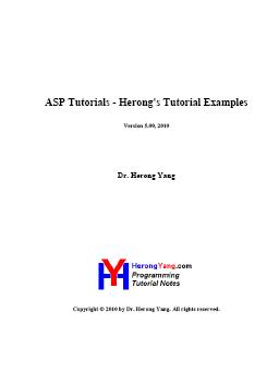PDF Printing Version: ASP tutorials