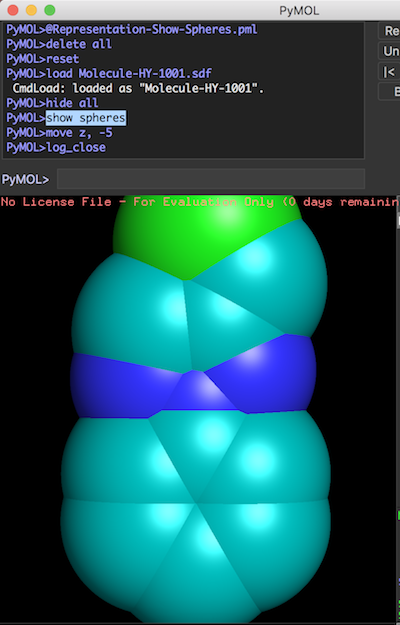 "show spheres" Presentation Command